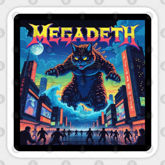 Megadeth // Monster Cat - Megadeth - Sticker | TeePublic